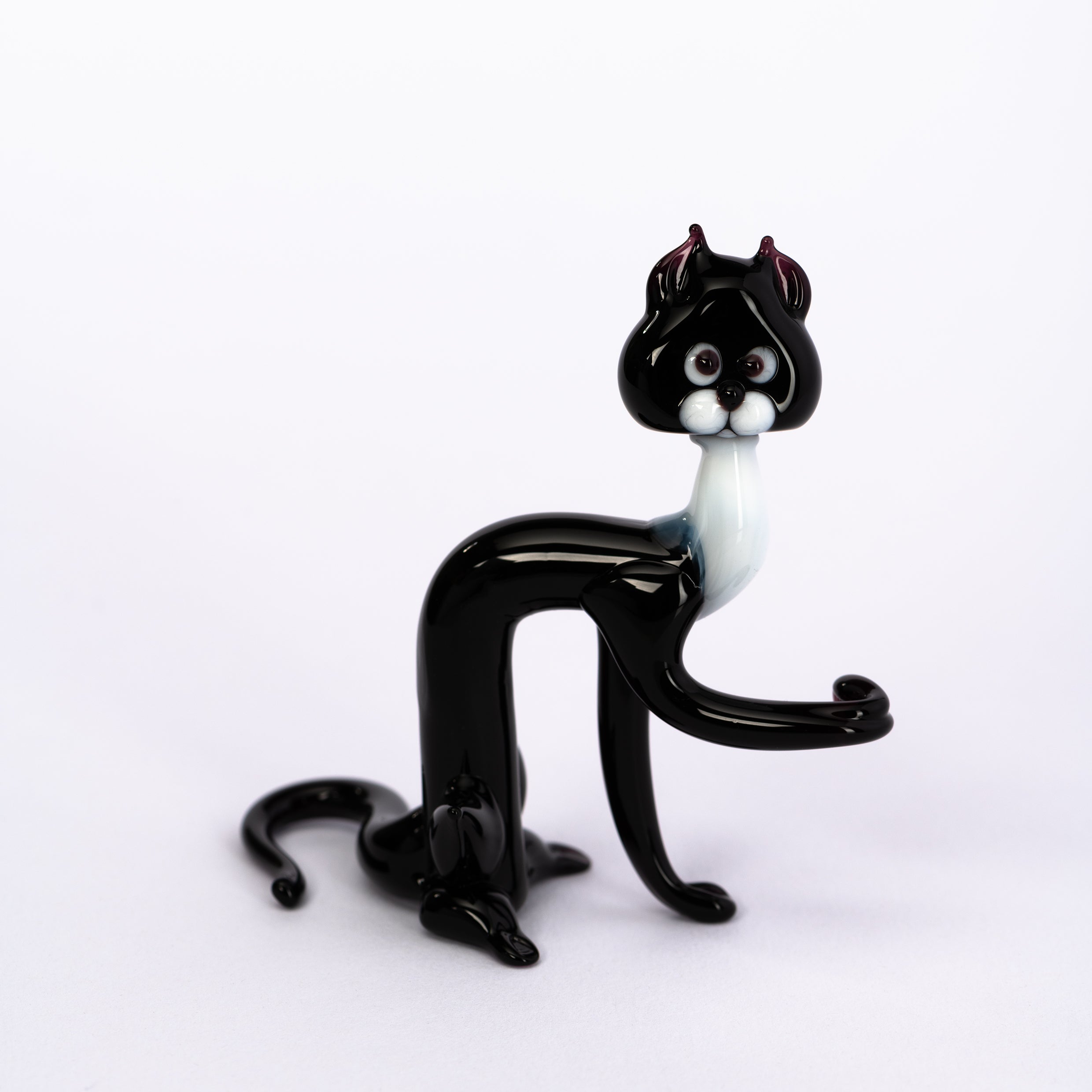 Schwarze Katze Glastier